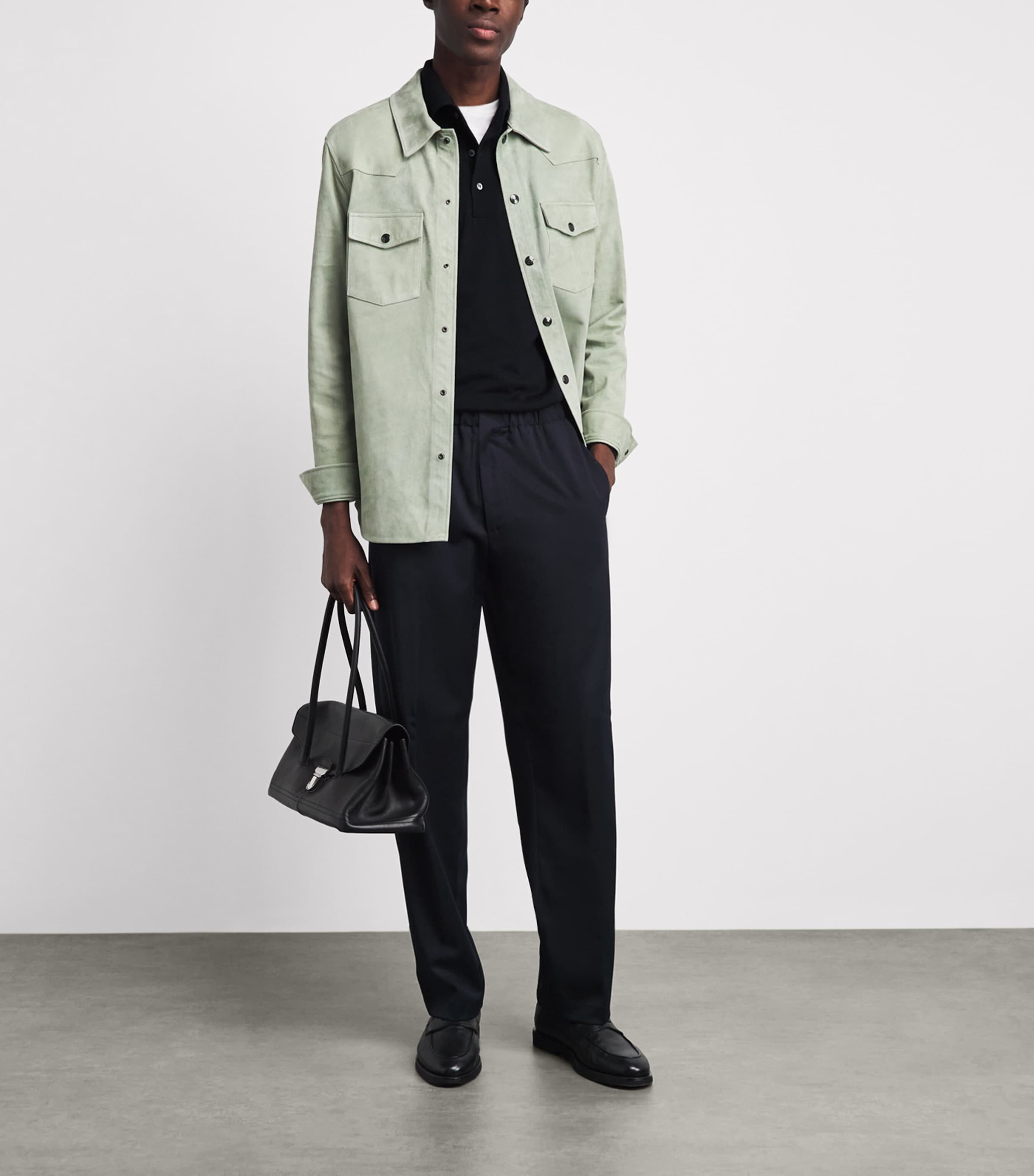 LARDINI virgin wool long-sleeve polo shirt