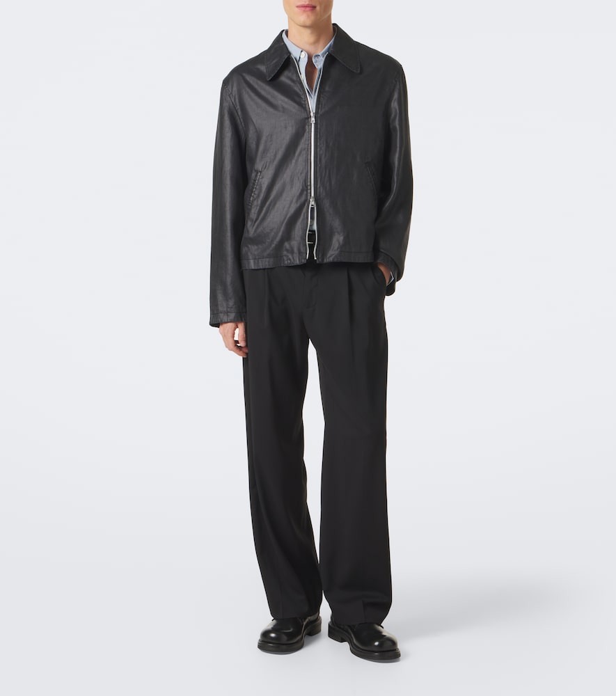 OUR LEGACY Our Legacy Worker Blouson Jacket in Lacquer Black Mirror Tencel