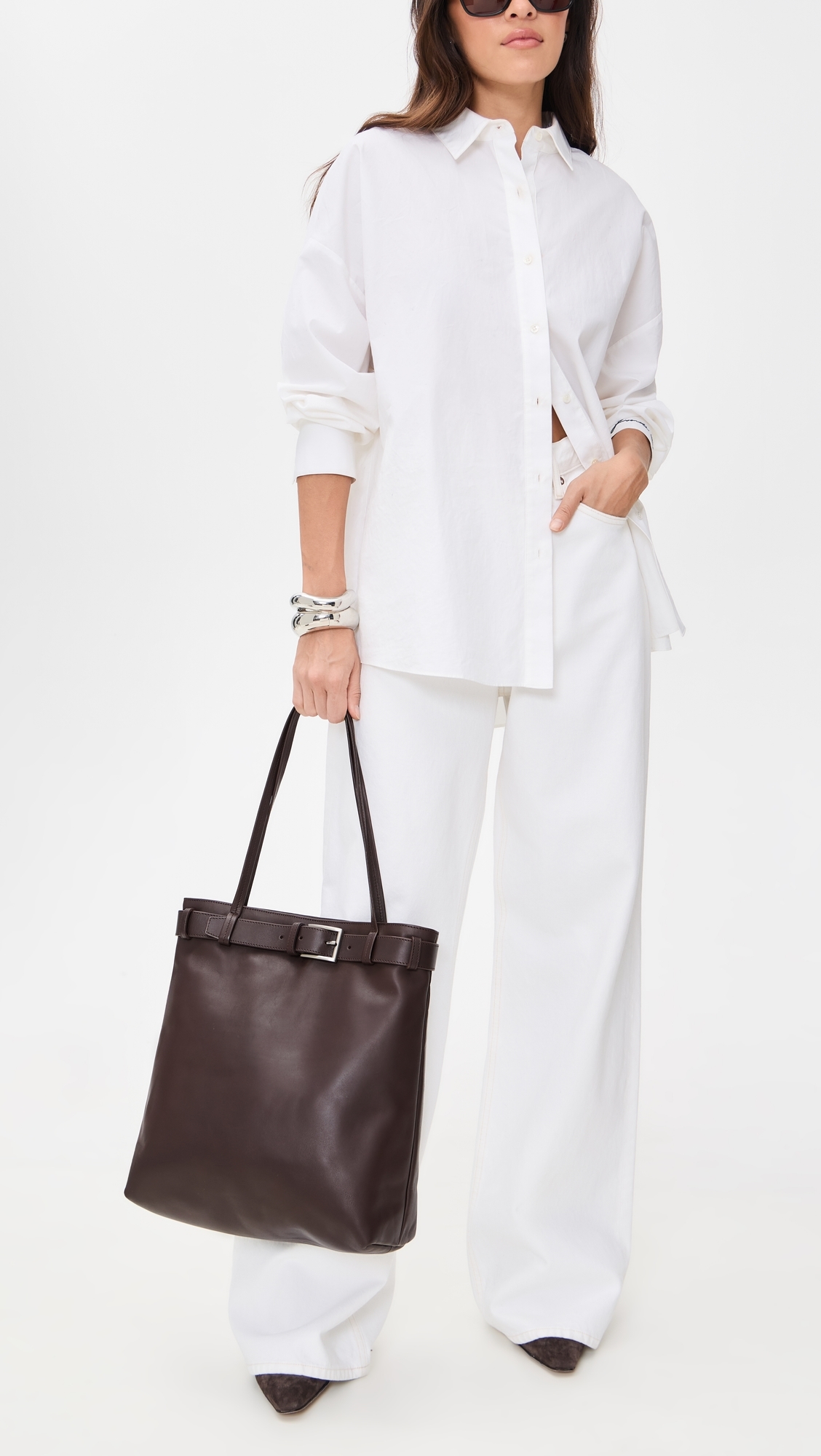 ST. AGNI St. Agni Belt Detail Leather Tote