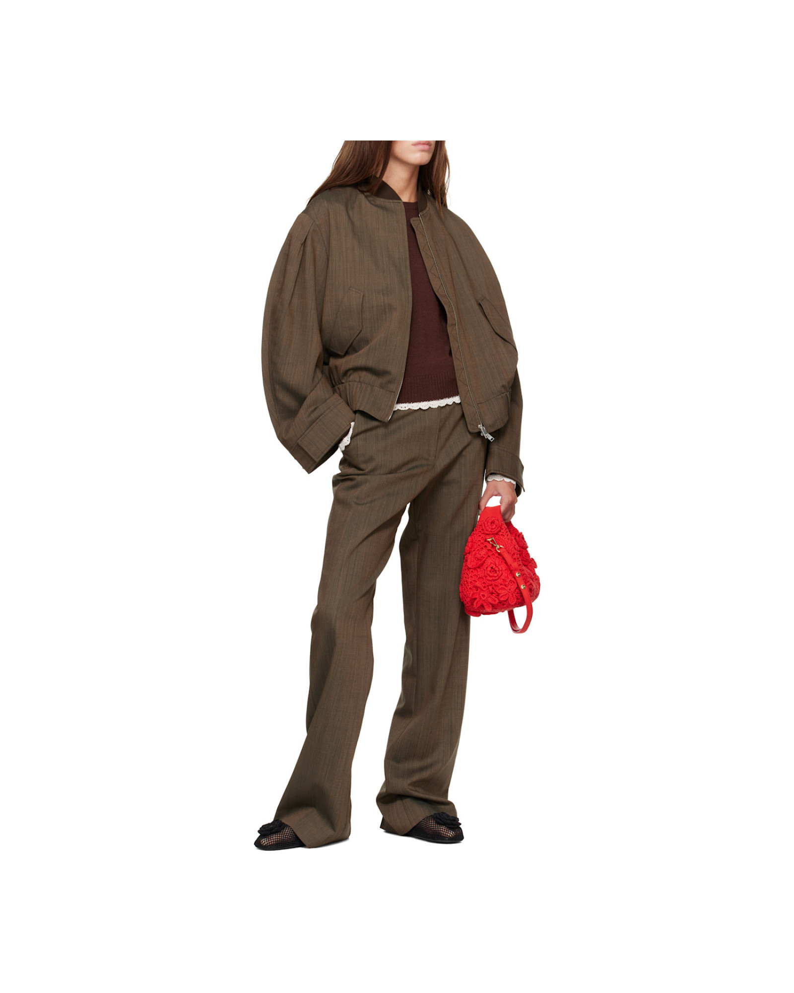 GANNI Ganni Wool Straight-Leg Pants