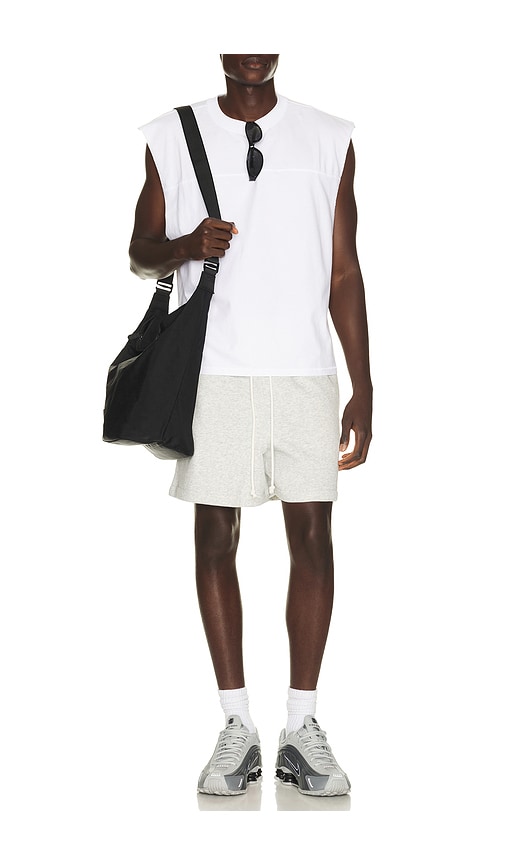 SKIMS skims heavyweight cotton cropped cutoff tee in cream.