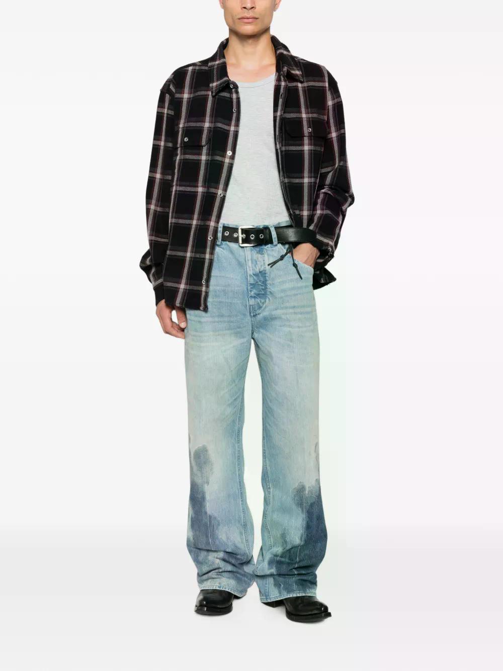 PURPLE BRAND check-pattern cotton shirt