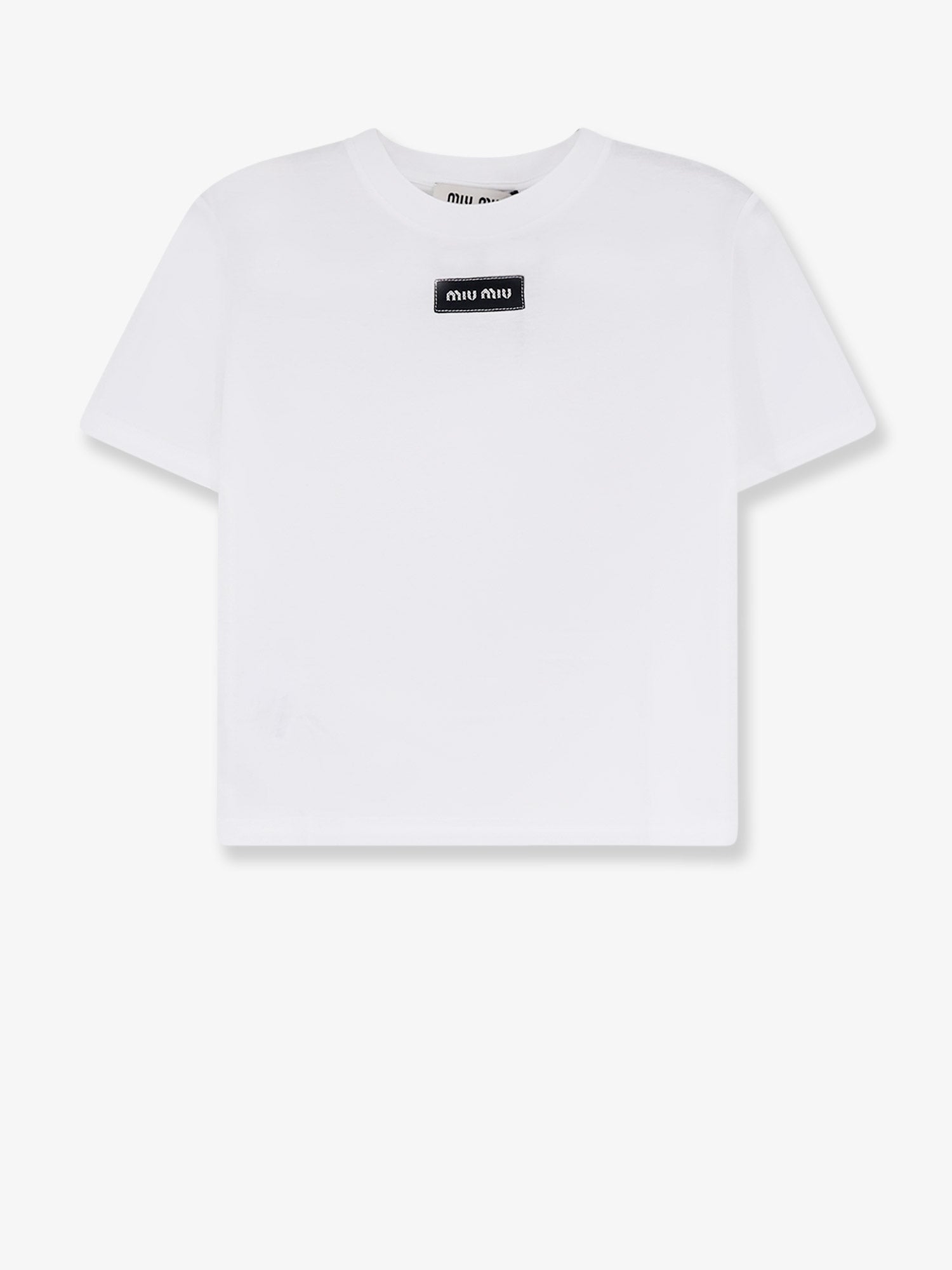 Miu Miu Logo-Embroidered Cotton T-Shirt - White | Editorialist
