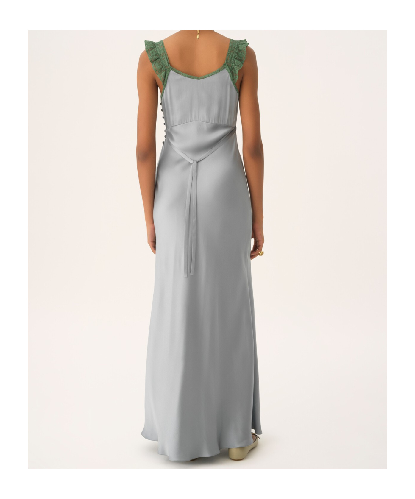 rya collection felicia satin & lace maxi dress Rya Collection Satin And Lace Maxi Dress In Ivory - 31% Off