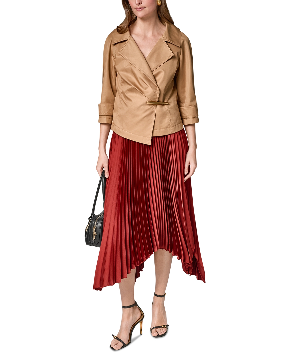DONNA KARAN NEW YORK Donna Karan New York 3/4 Sleeve Jacket with Bar Hardware