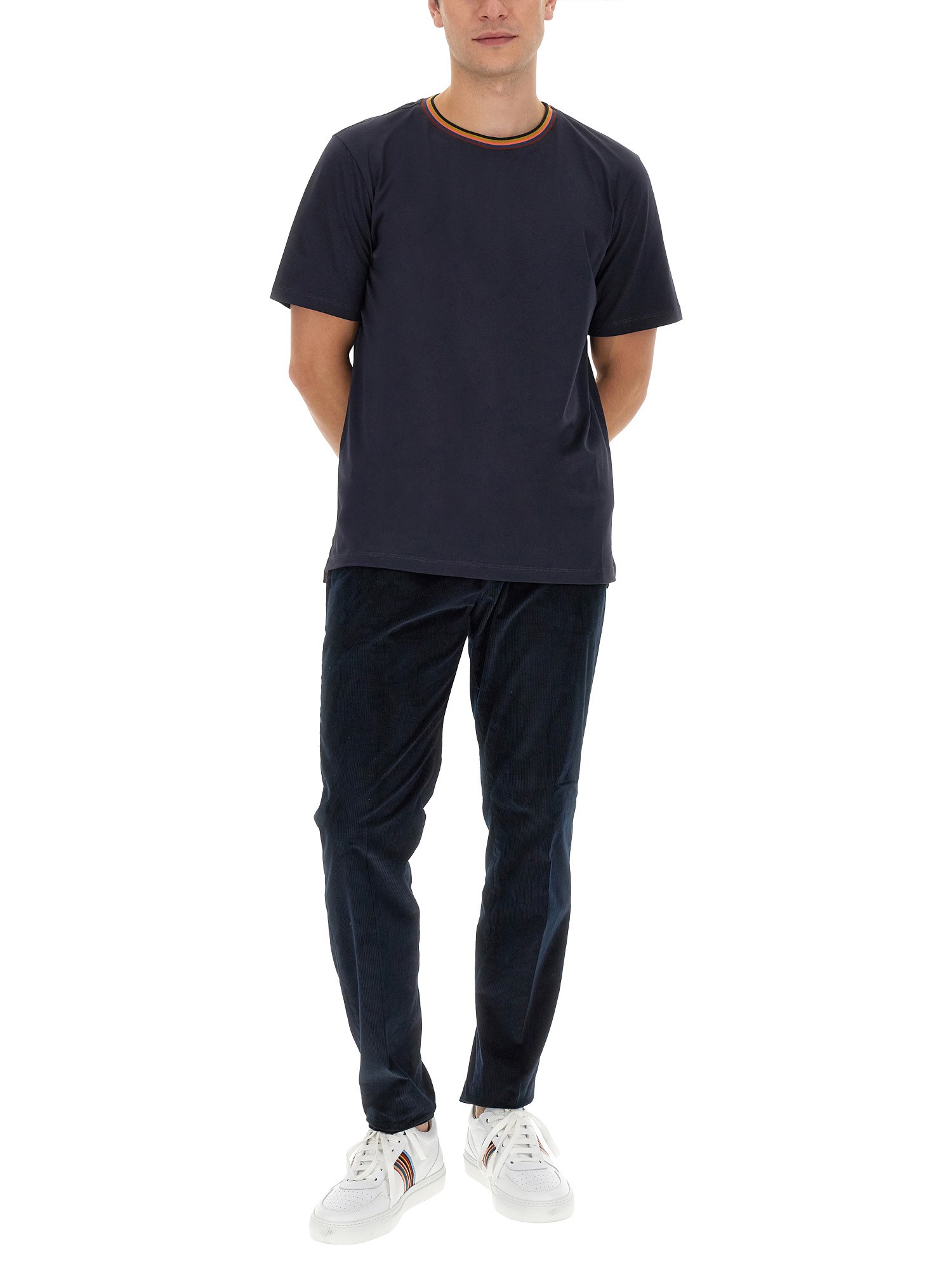 PAUL SMITH t-shirt con collo stripes logo