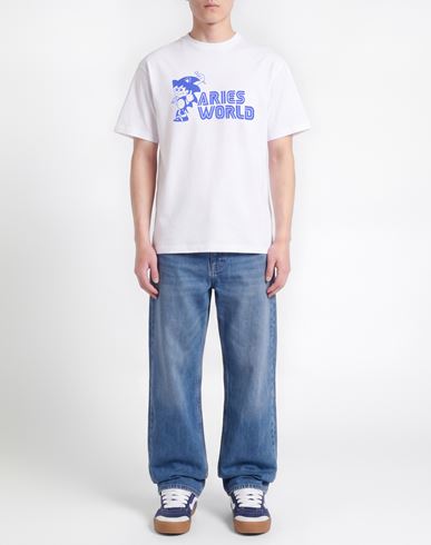 ARIES man t-shirt white size m cotton