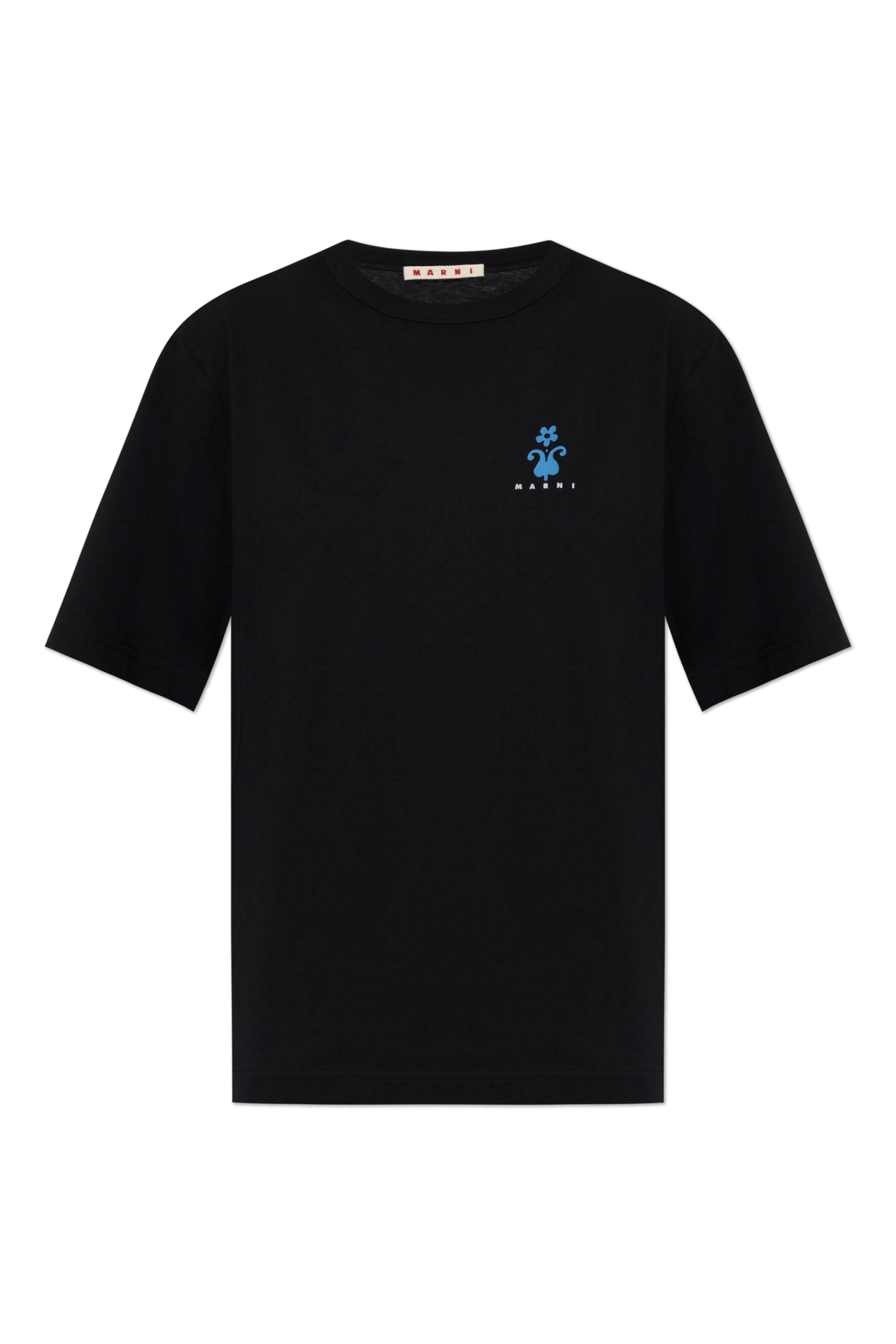 MARNI Marni Cotton Jersey T-Shirt with Floral Logo Detail