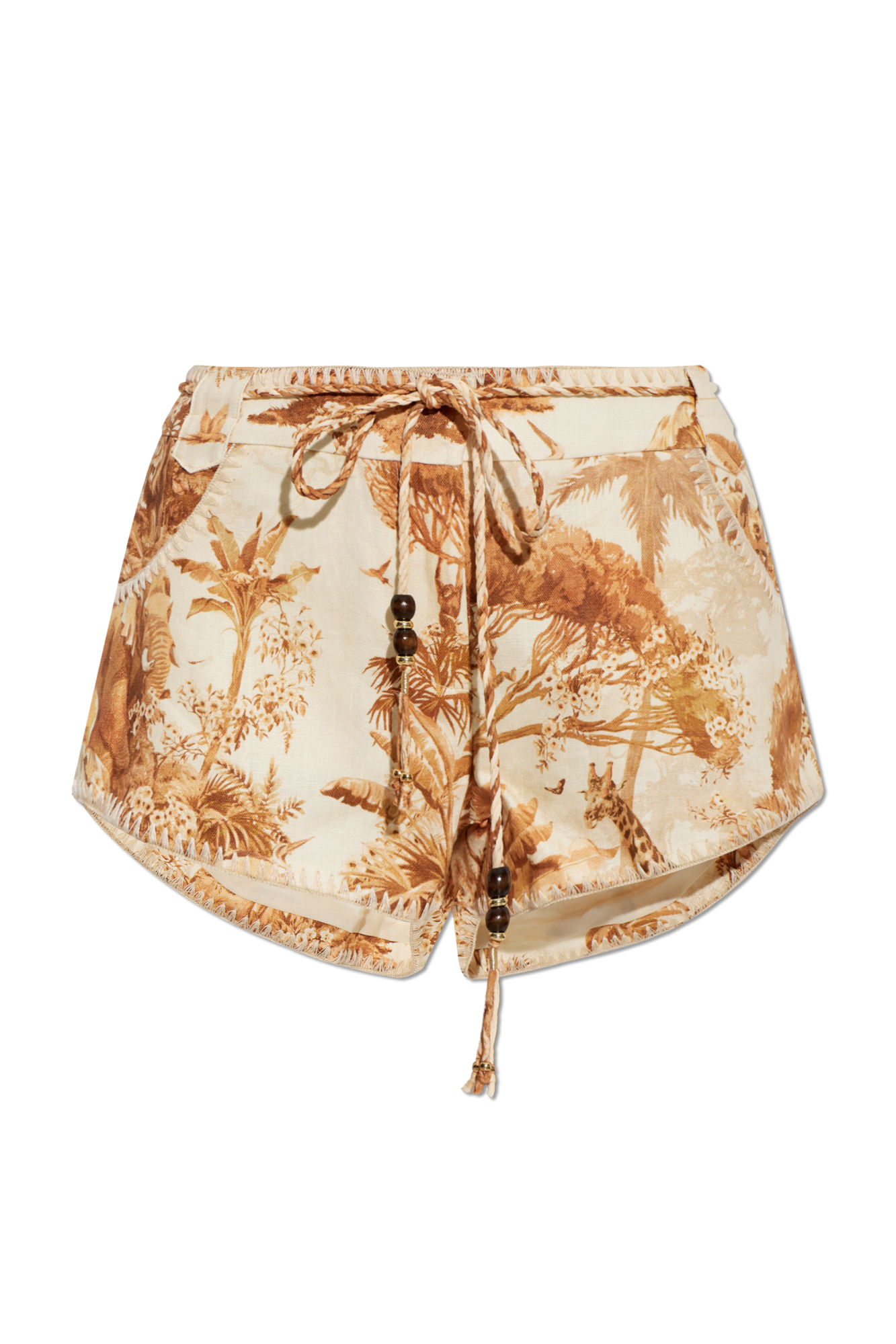 ZIMMERMANN Zimmermann Printed Linen Shorts