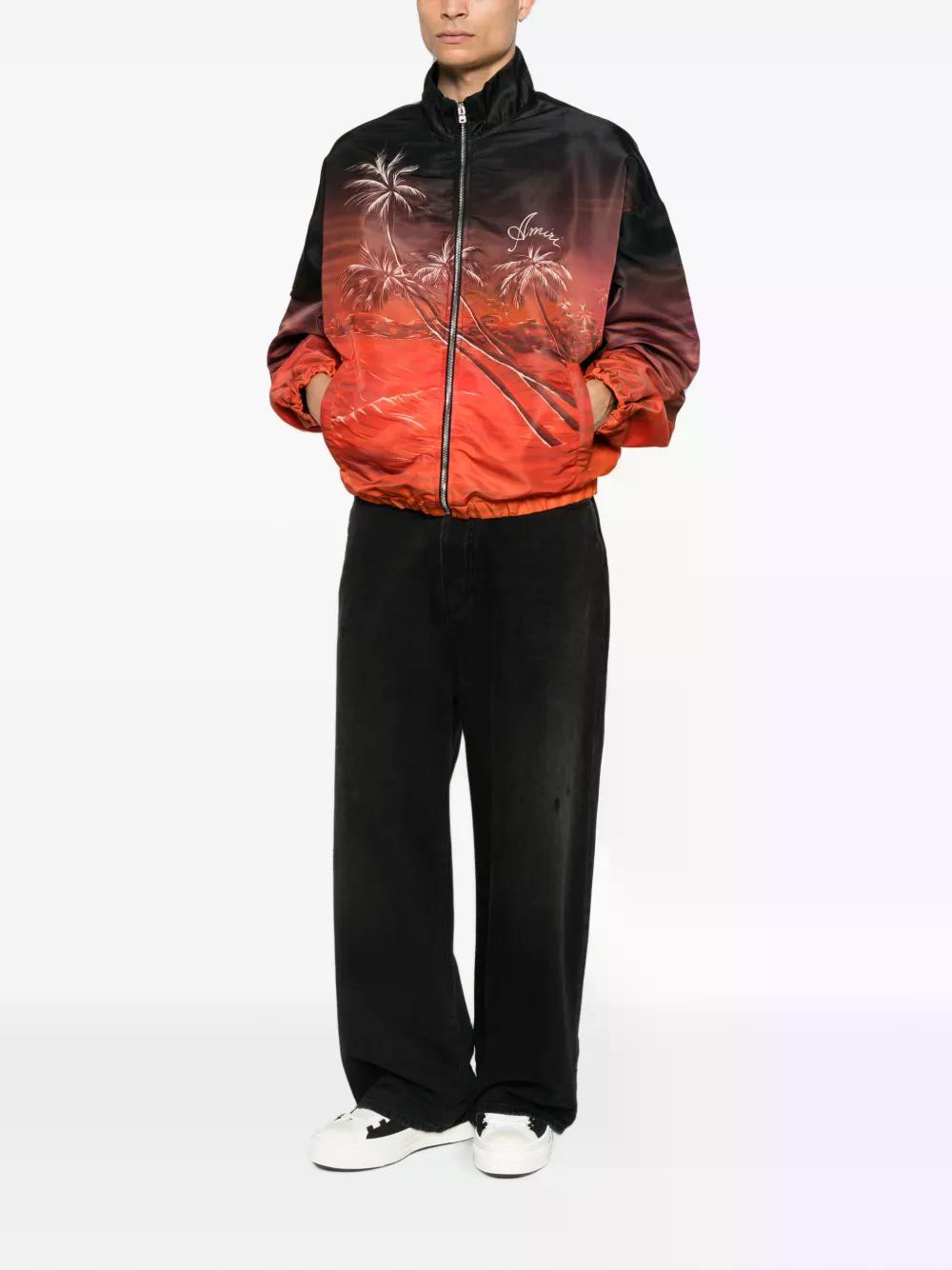 AMIRI AMIRI Palm-Tree Print Zip-Fastening Jacket