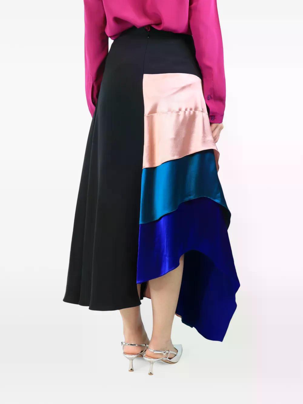 ROKSANDA Roksanda Color-Block Ruffled Maxi Skirt