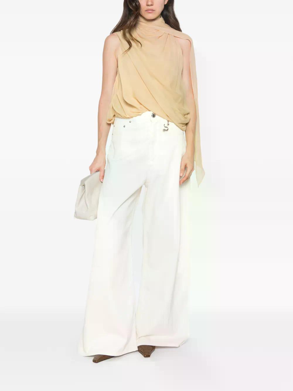 SPORTMAX Sportmax Logo-Patch Wide-Leg Jeans