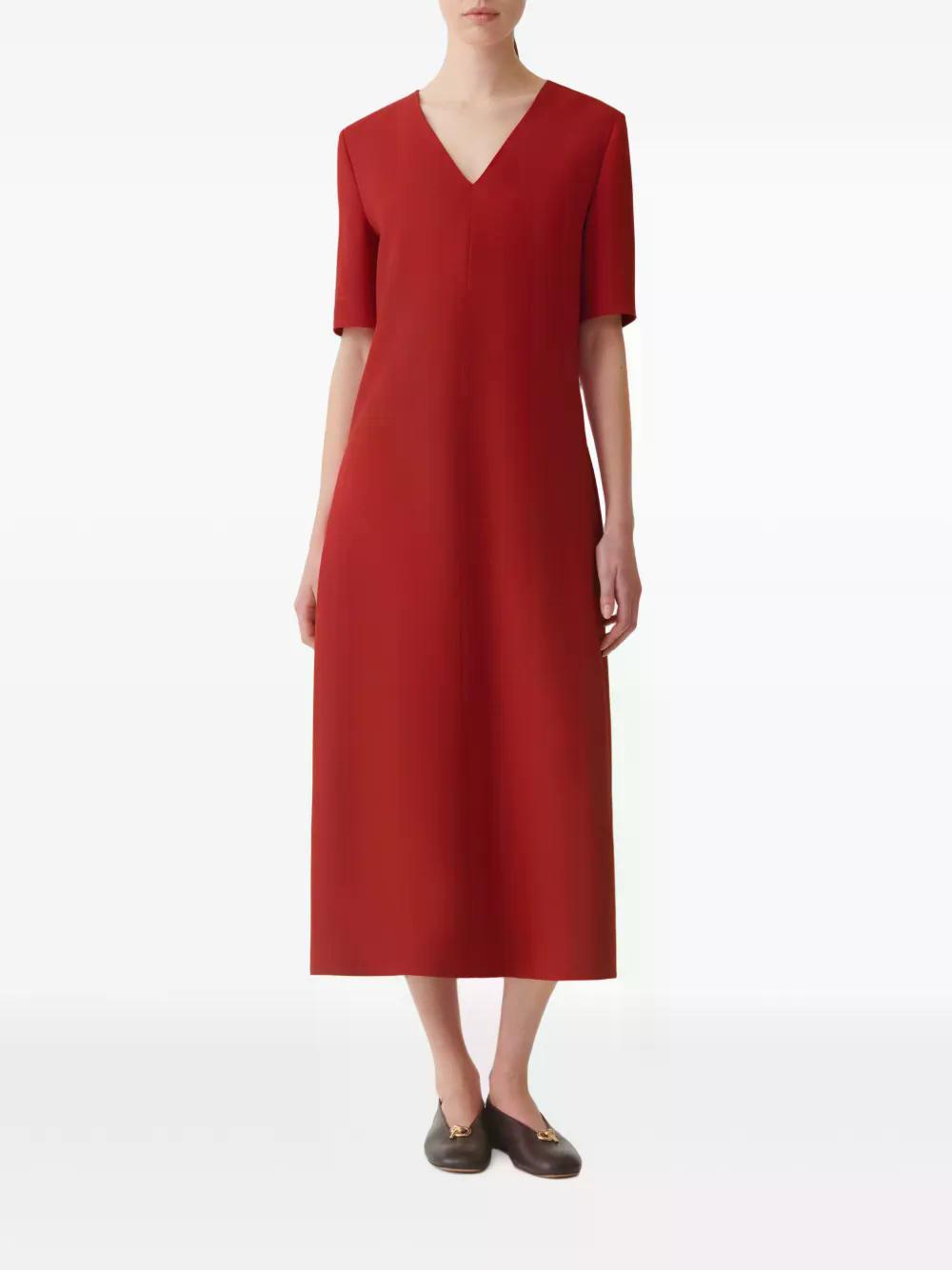 FABIANA FILIPPI Fabiana Filippi Belted V-Neck Midi Dress