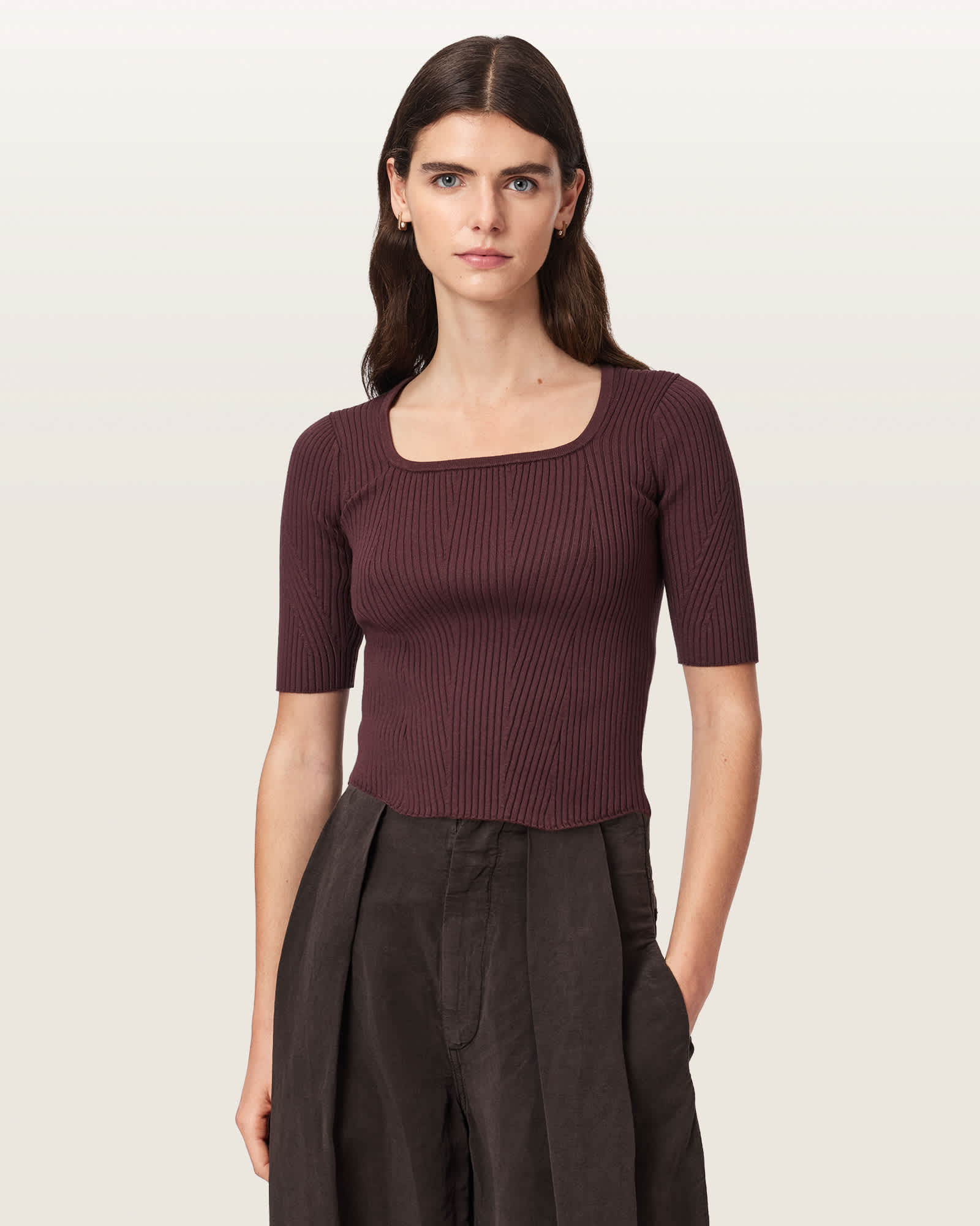 ALLSAINTS AllSaints Cruz Hally Ribbed Knit Top