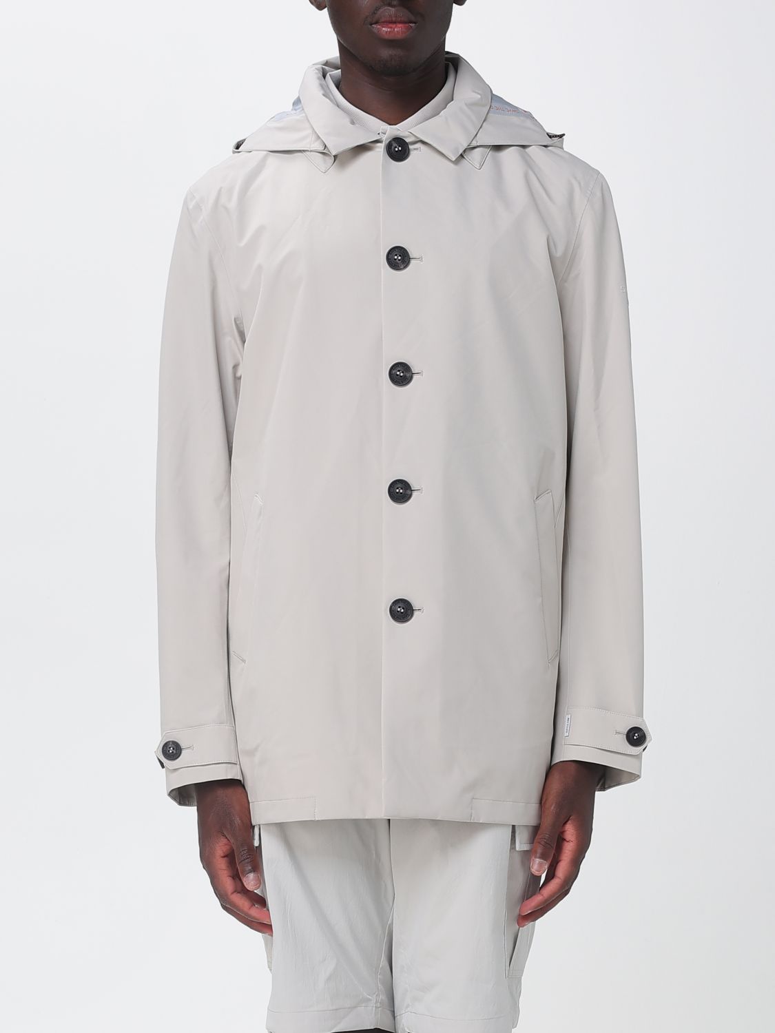 SAVE THE DUCK Save The Duck Short Technical Fabric Raincoat with Removable Hood