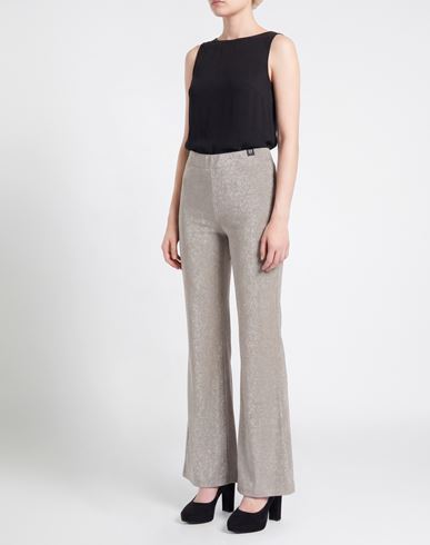 OTTOD'AME OTTOD'AME Silver Metallic Flared Jersey Pants