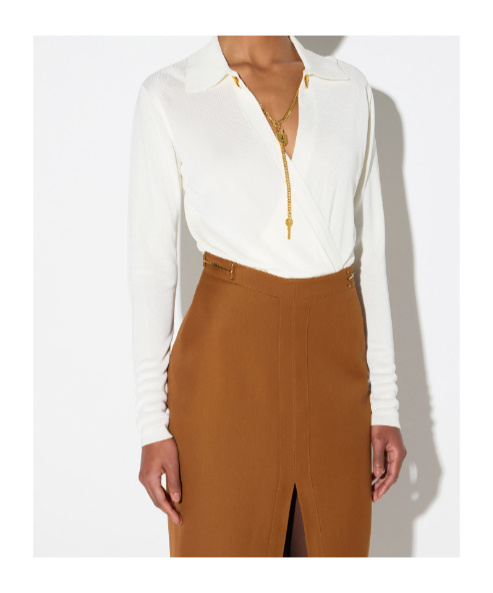 ELISABETTA FRANCHI Elisabetta Franchi Chain Detail Bodysuit Top
