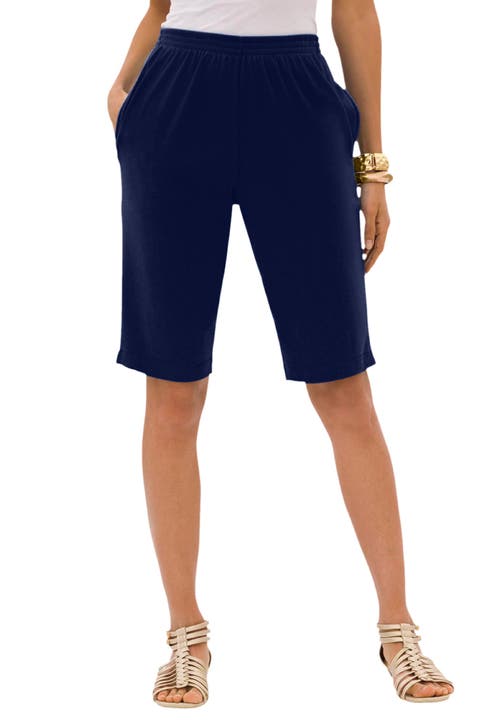 ROAMAN'S Roaman's Soft Knit Pull-On Bermuda Shorts