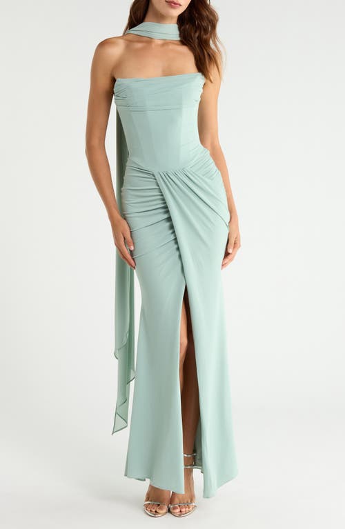 HOUSE OF CB HOUSE OF CB Portia Strapless Cocktail Dress with Slit and Ruching