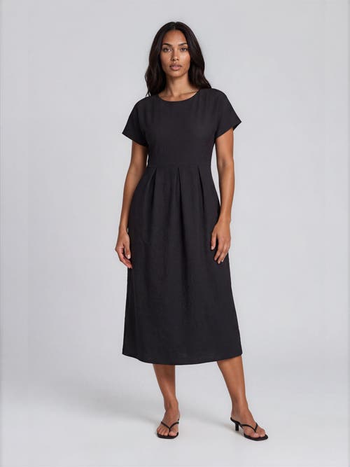 MASAI COPENHAGEN Masai Copenhagen Round Neck Short Sleeve Gathered Midi Dress