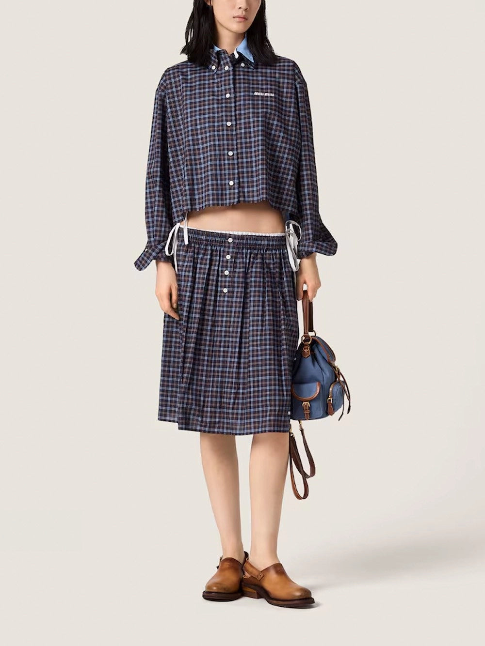 MIU MIU Miu Miu Tartan Print Shirt