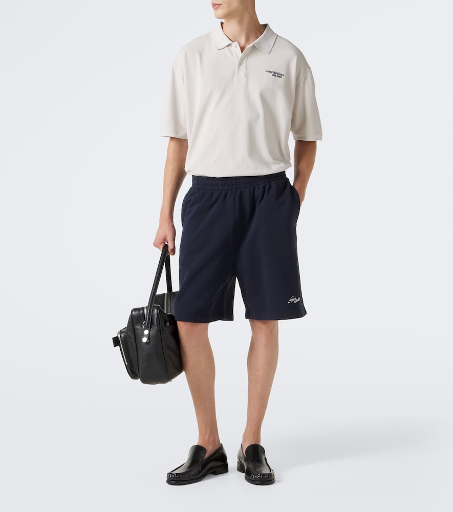 ACNE STUDIOS Acne Studios Logo Embroidered Cotton Fleece Shorts