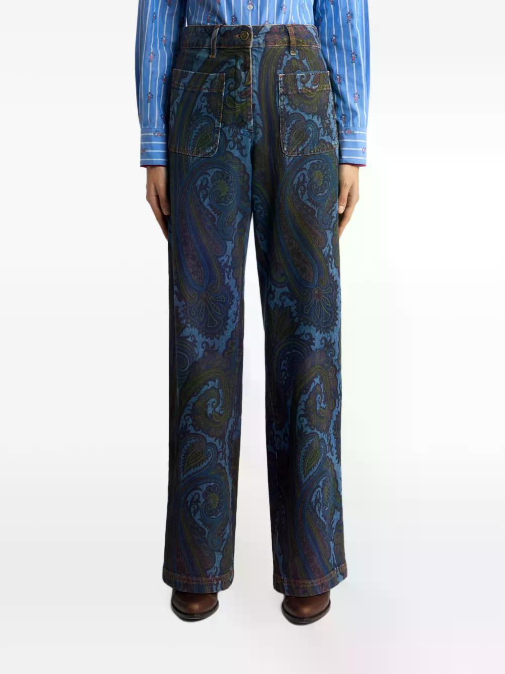 ETRO ETRO Wide-Leg Jeans with Paisley Motif