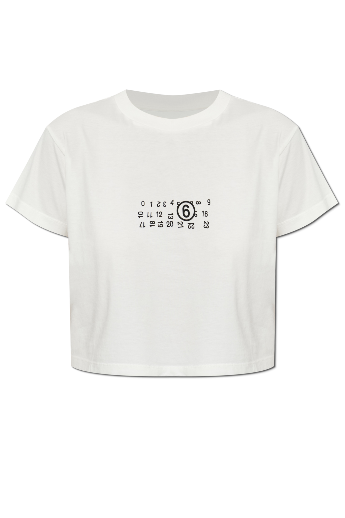MAISON MARGIELA MM6 Maison Margiela "6" Logo Cropped T-Shirt
