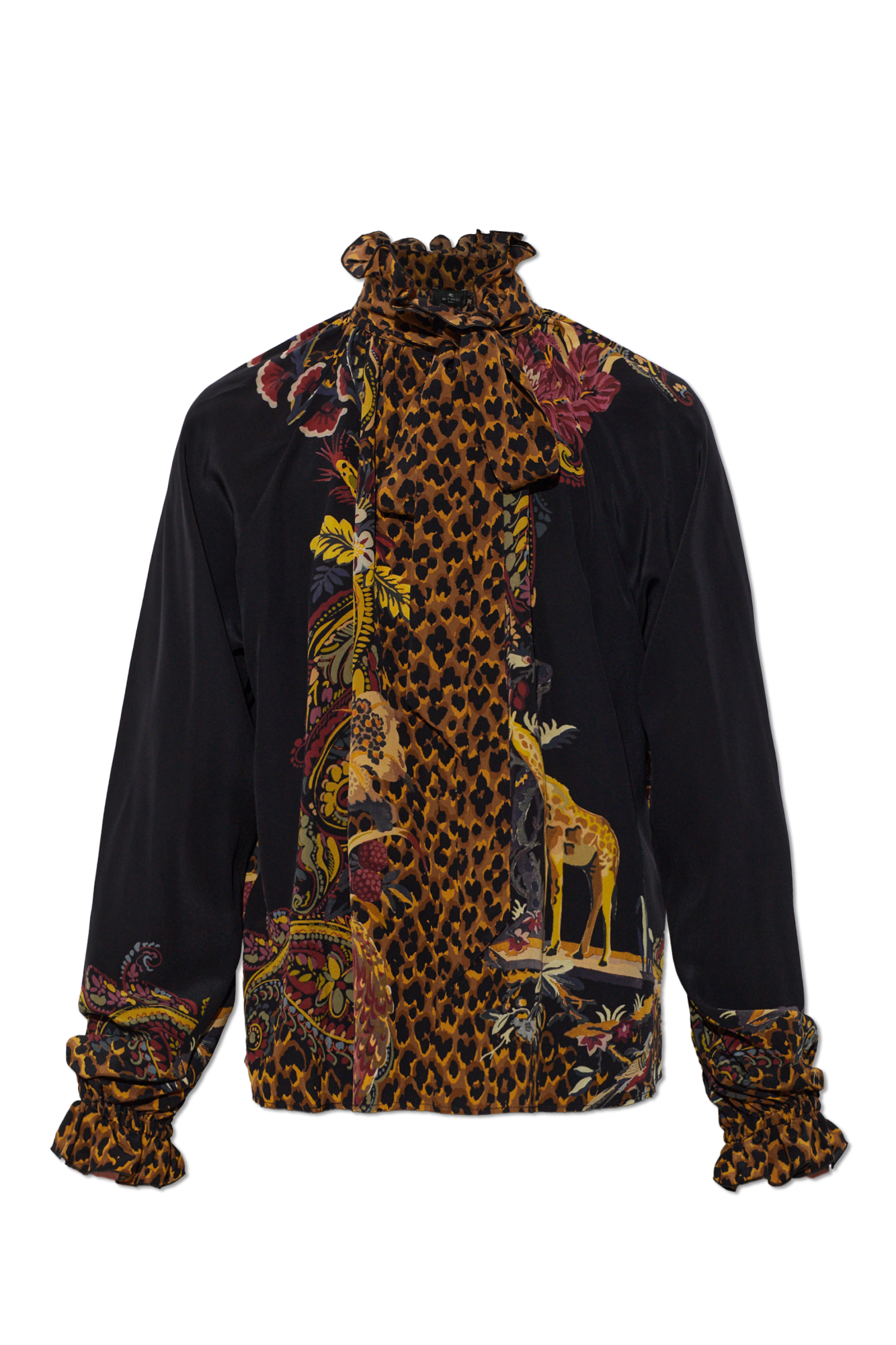ETRO Etro Silk Top with Scarf and Ruffle Details