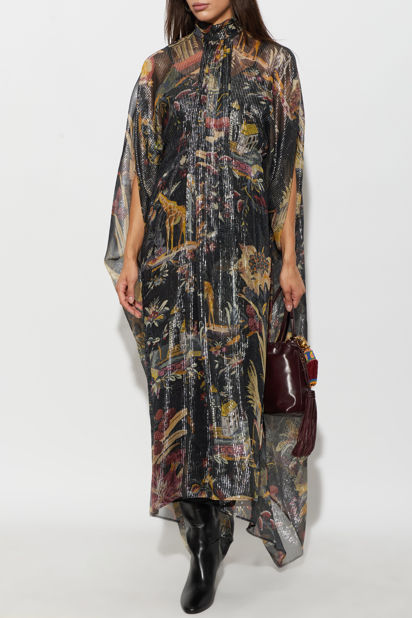 ETRO Etro Maxi Dress with Lurex Thread and Exotic Print