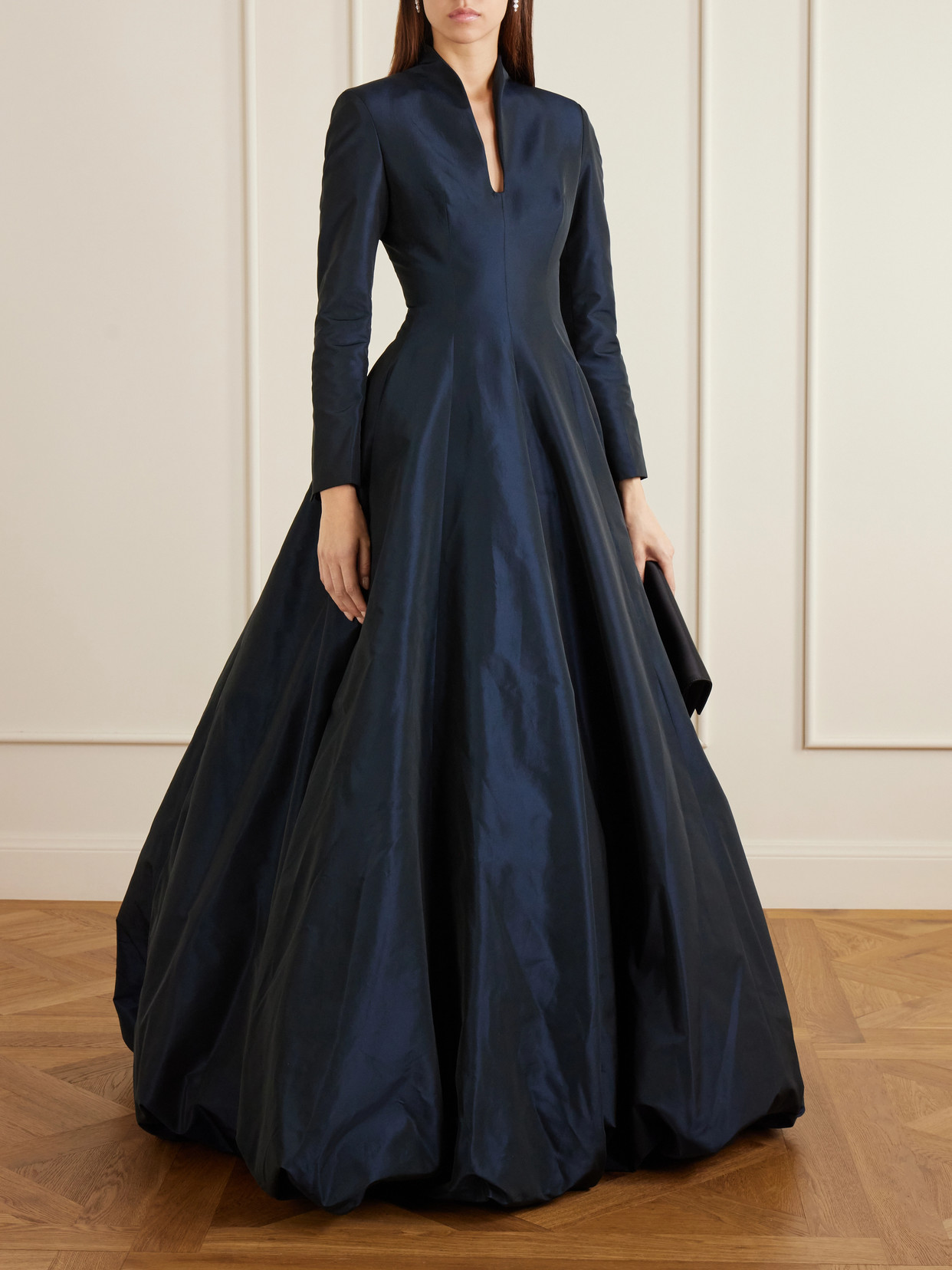 MARMAR HALIM Marmar Halim Pleated Taffeta Gown
