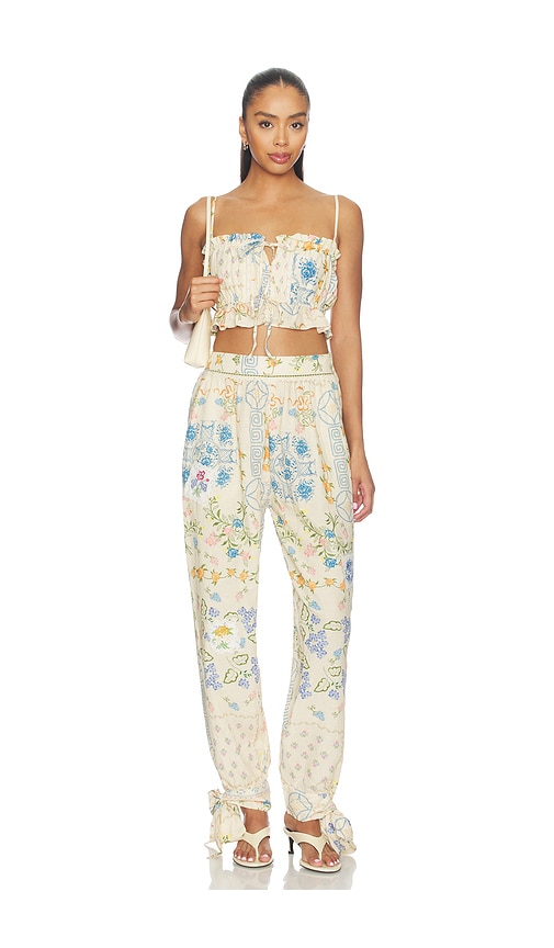AGUA BENDITA Agua Bendita Vichy Bleu Crop Top