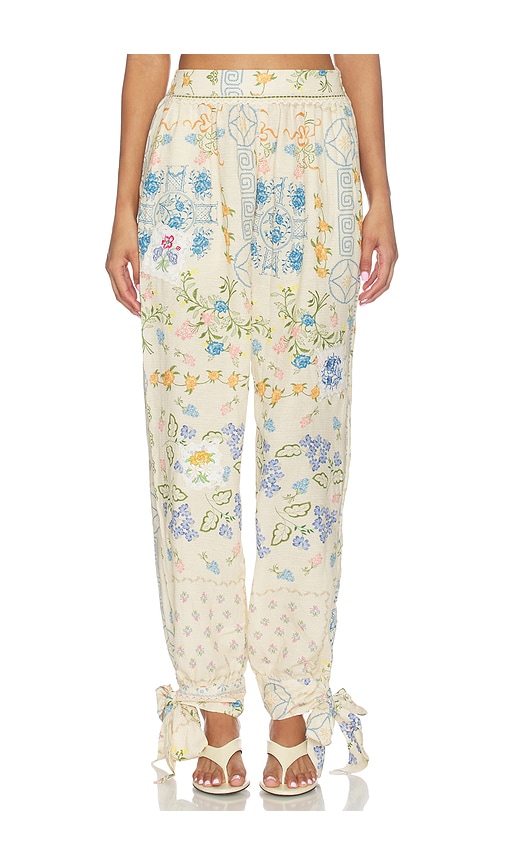 AGUA BENDITA Agua Bendita Printed Linen Blend Pants