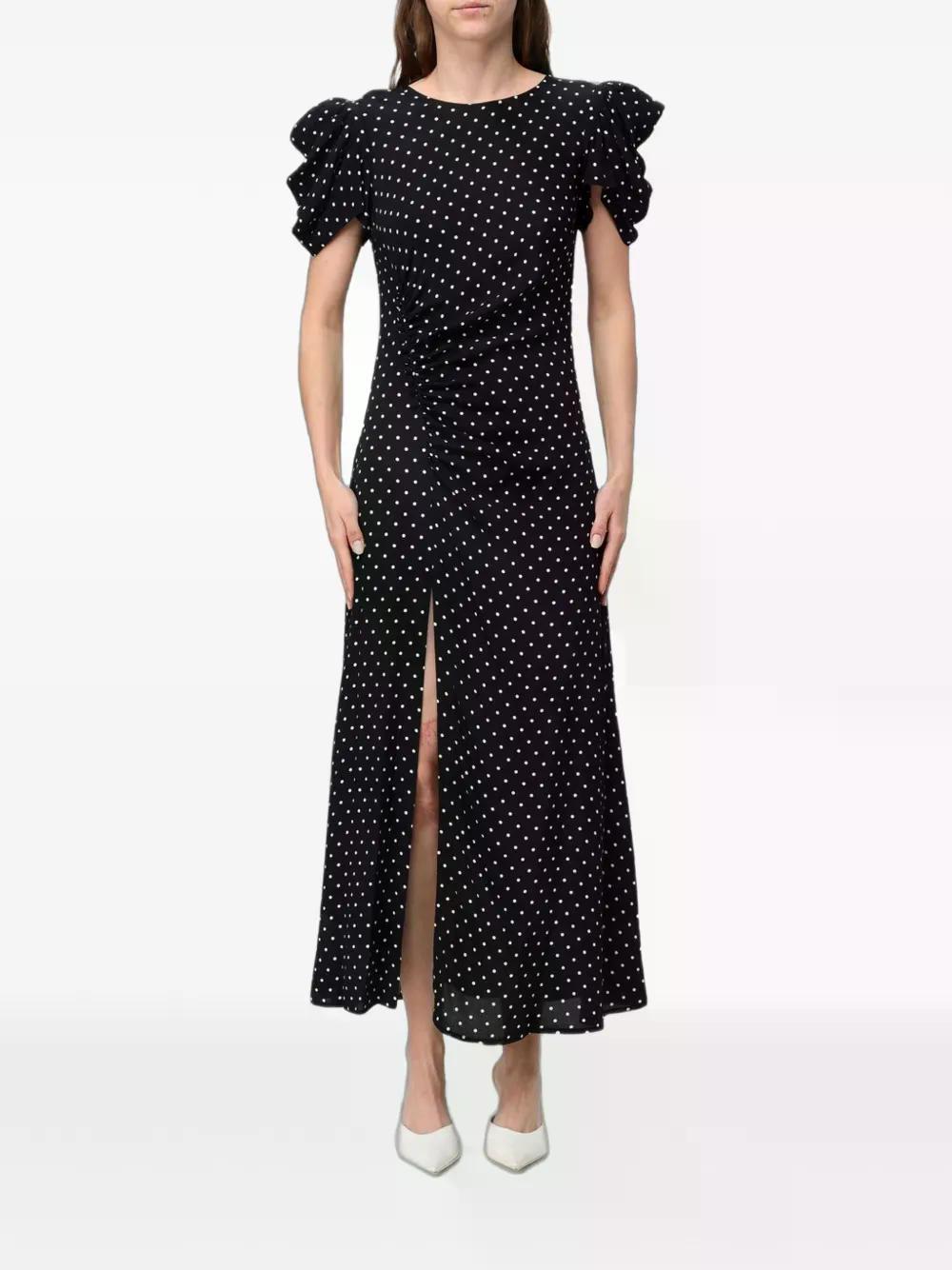 MAR DE MARGARITAS MAR DE MARGARITAS Polka-dot Puff Sleeve Maxi Dress