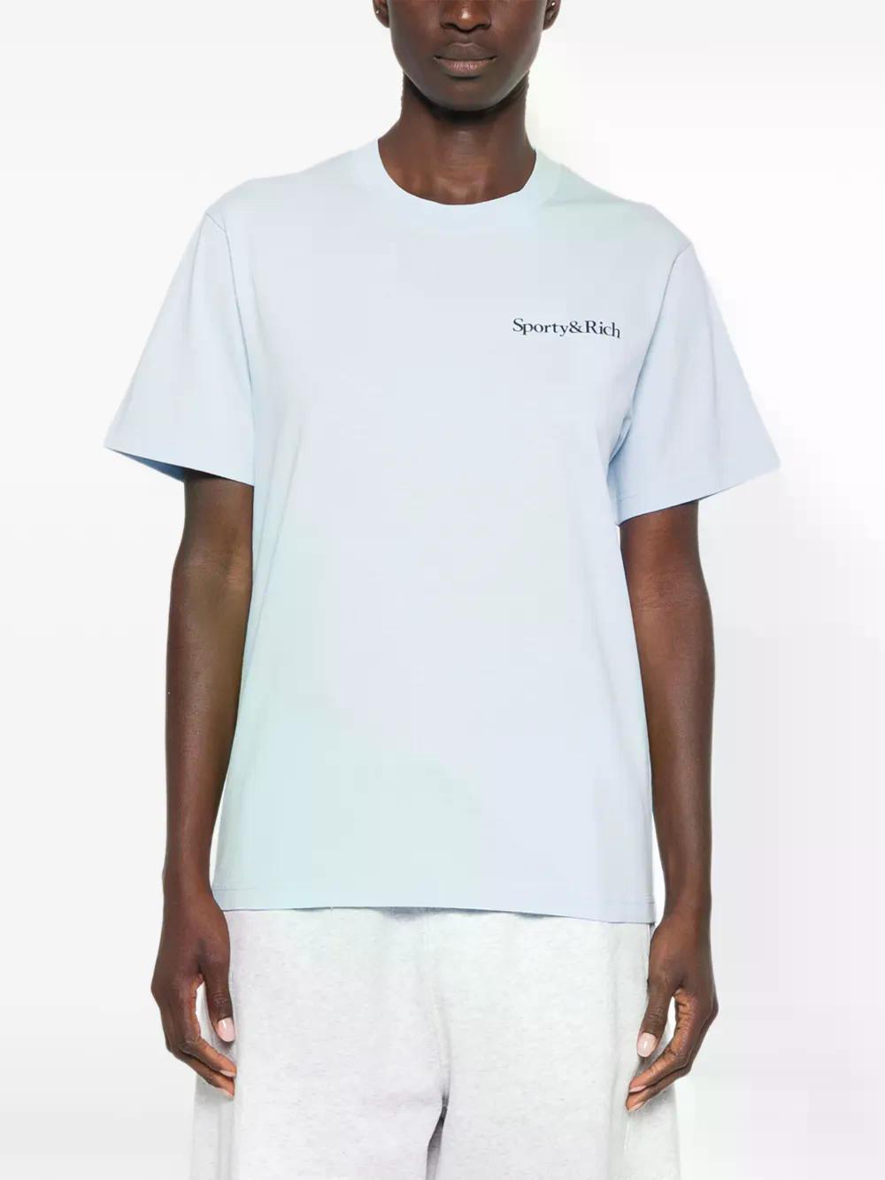 SPORTY & RICH Sporty & Rich Logo Detail Crewneck T-Shirt
