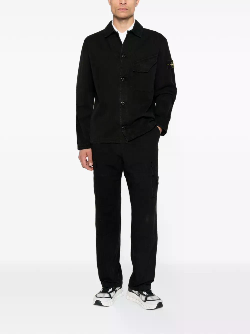 STONE ISLAND logo-patch chest-pocket shirt jacket