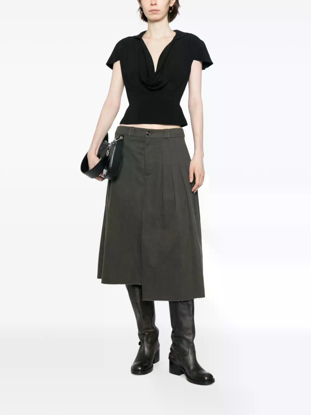 FENDI Fendi Draped Short Sleeve V-Neck Top