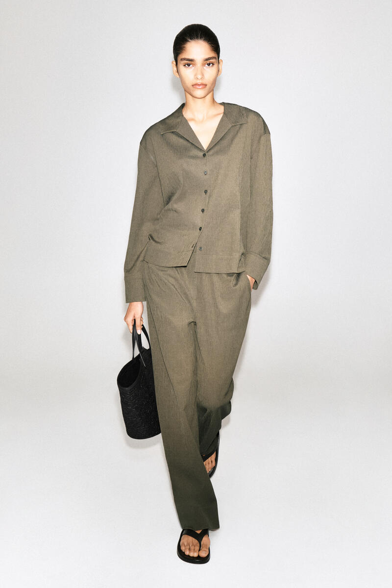 COS COS Crinkled-Jersey Shirt with Resort Collar