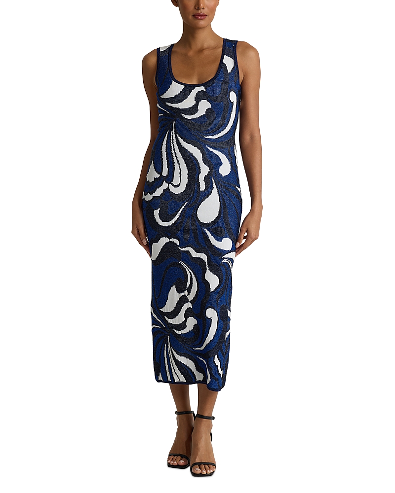 ST. JOHN St. John Graphic Print Midi Dress