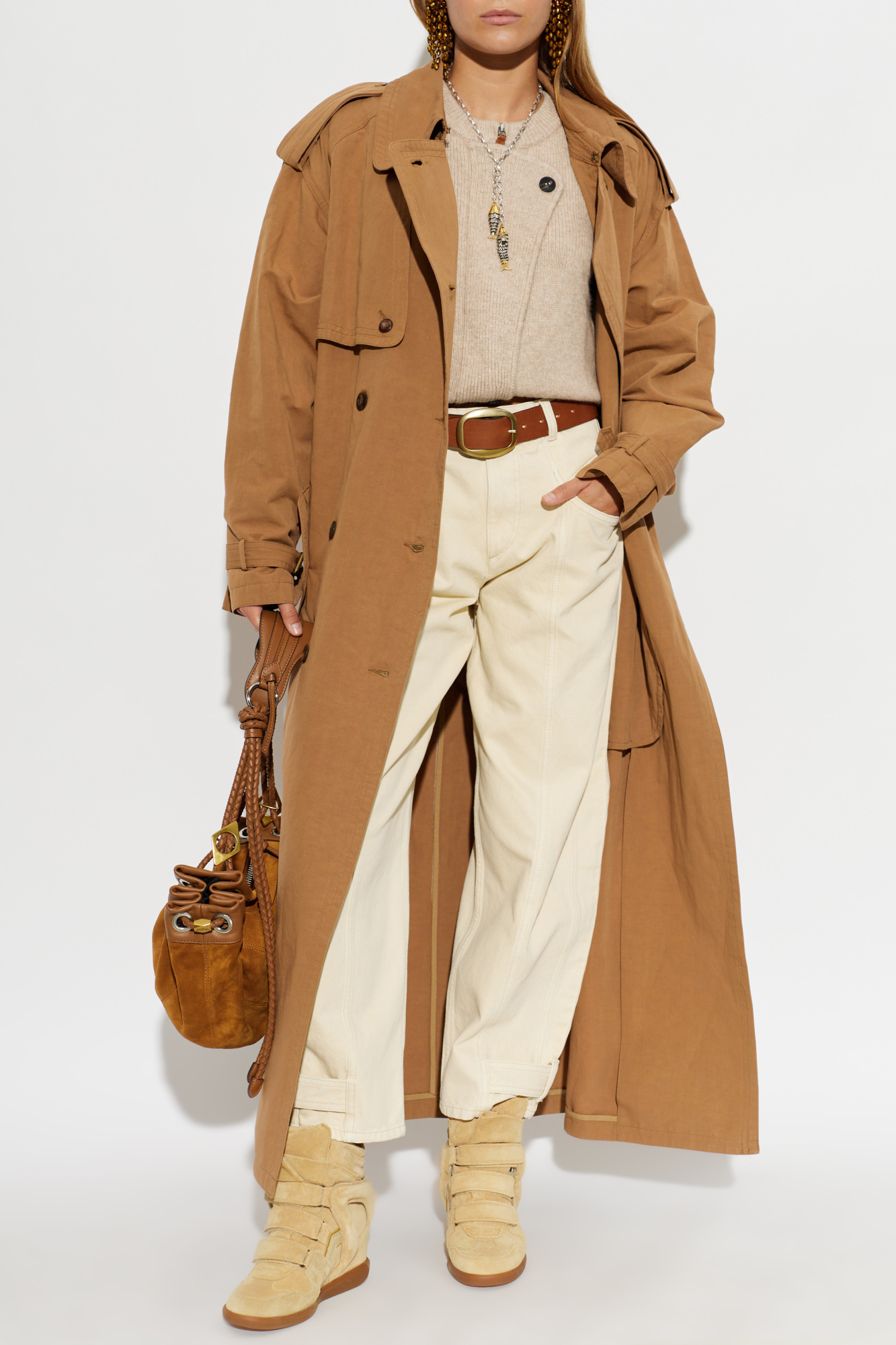 ISABEL MARANT ÉTOILE Isabel Marant "Violette" Cotton Linen Blend Trench Coat