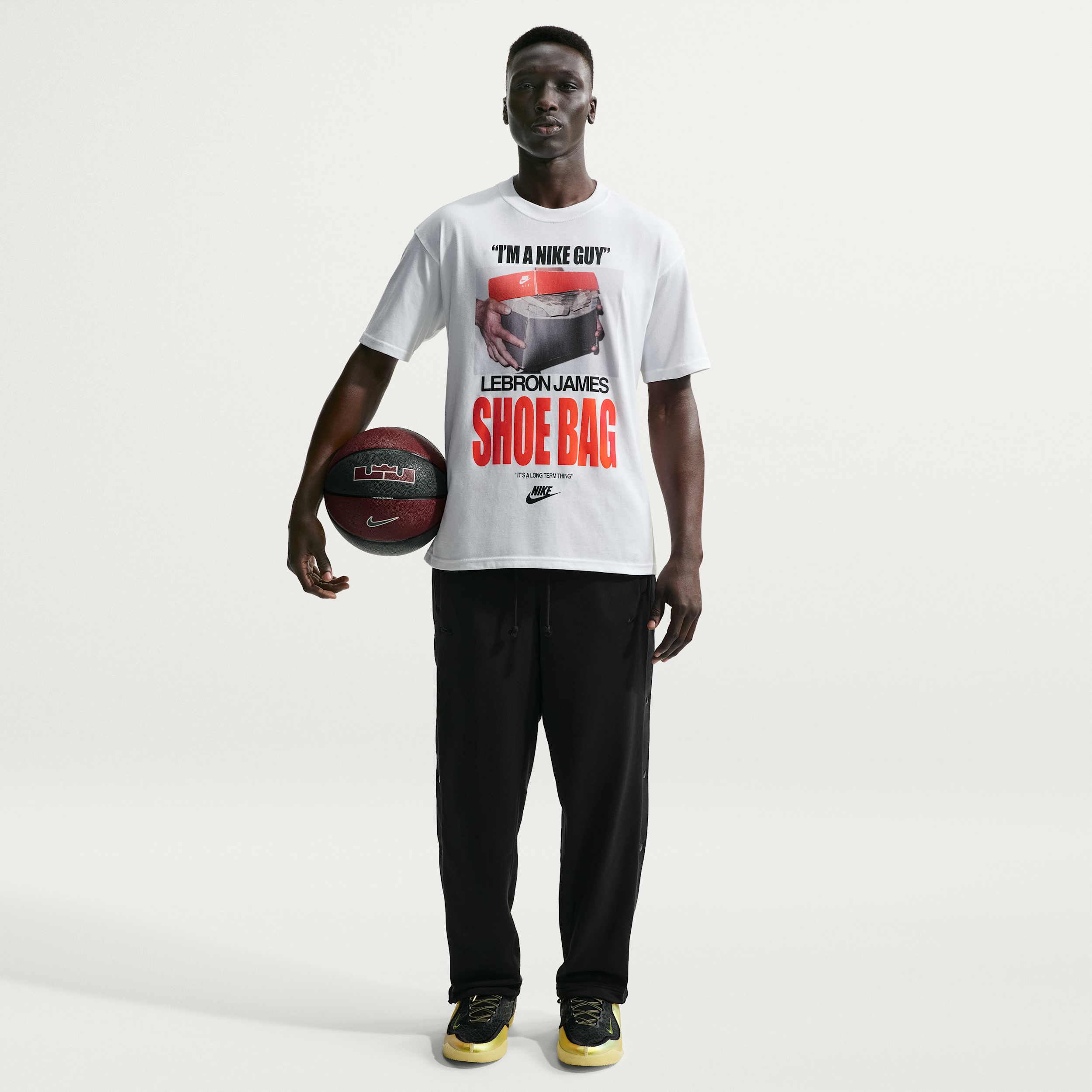 NIKE lebron "shoes bag" men's basketball t-shirt