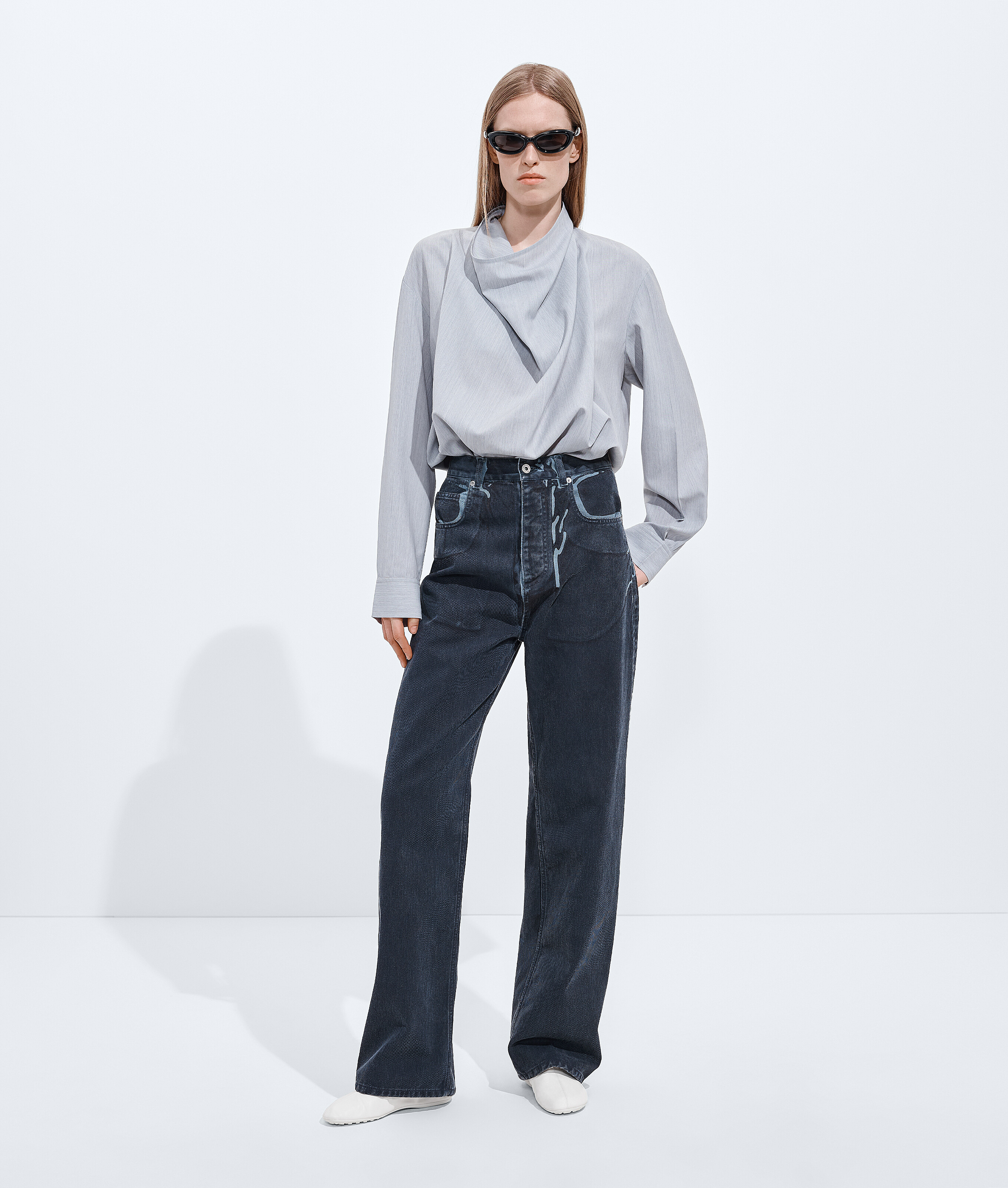BOTTEGA VENETA Bottega Veneta Overdyed Wide Leg Jeans