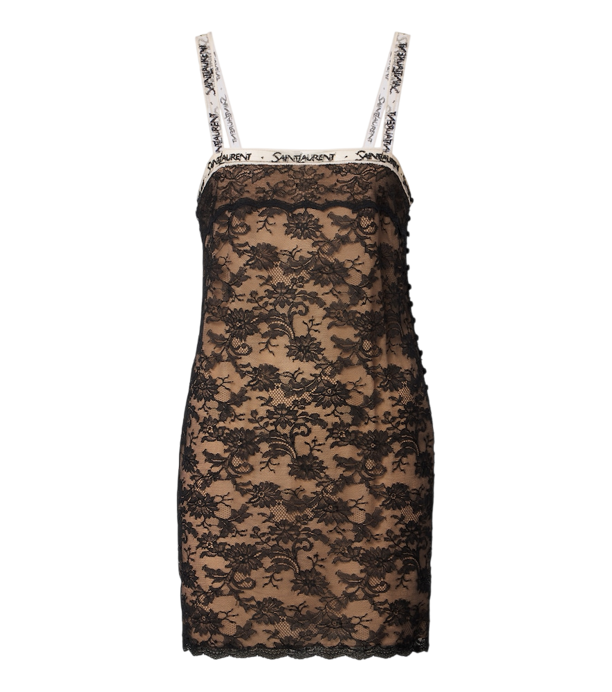 SAINT LAURENT Saint Laurent Lace Mini Dress