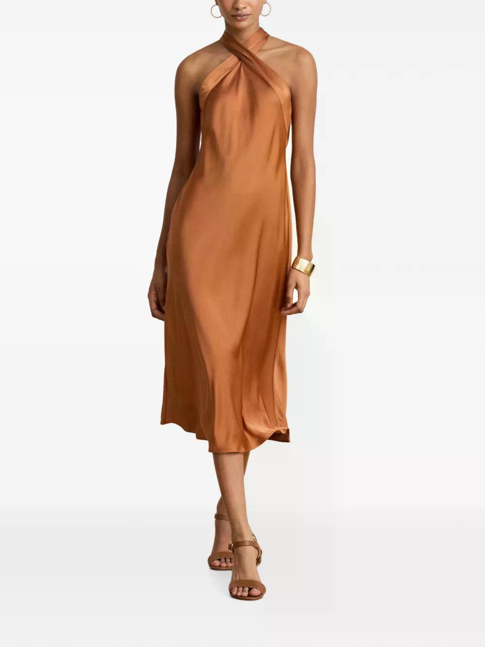 RALPH LAUREN Lauren Ralph Lauren Halter Neck Midi Dress