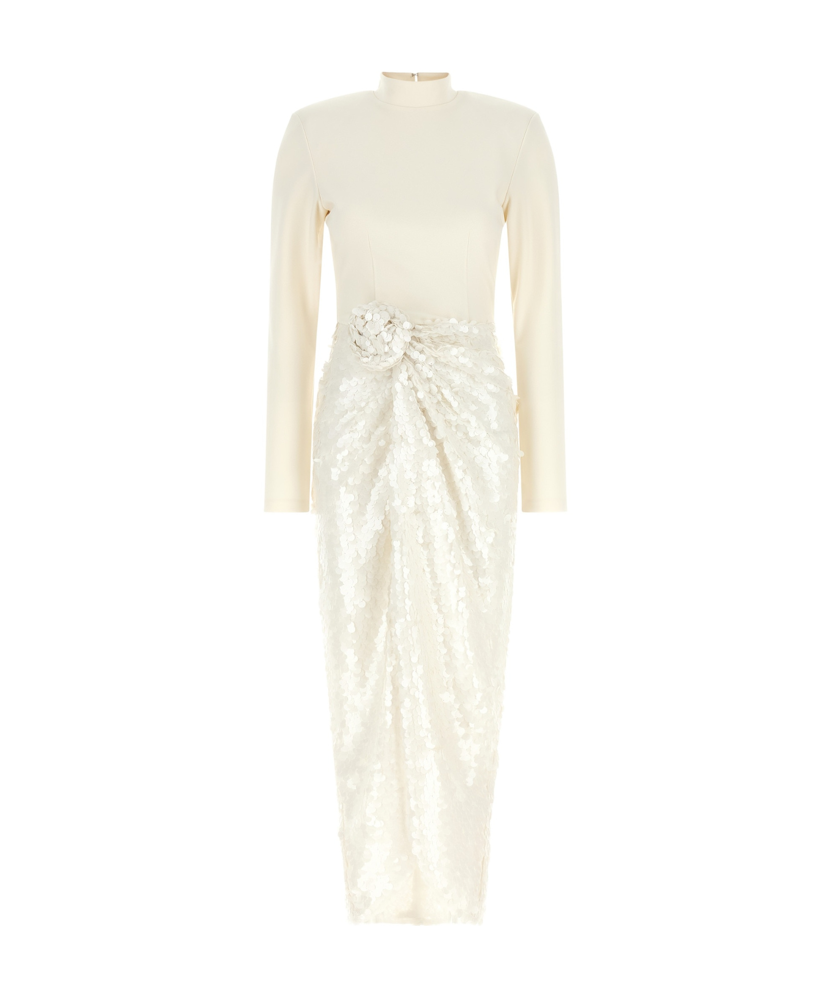 ROTATE BY BIRGER CHRISTENSEN ROTATE Knotted Sequin Flower Midi Dress