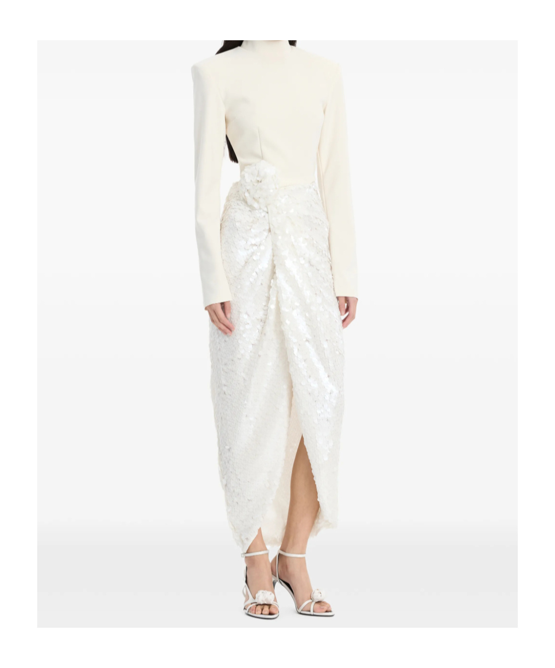 ROTATE BY BIRGER CHRISTENSEN ROTATE Knotted Sequin Flower Midi Dress