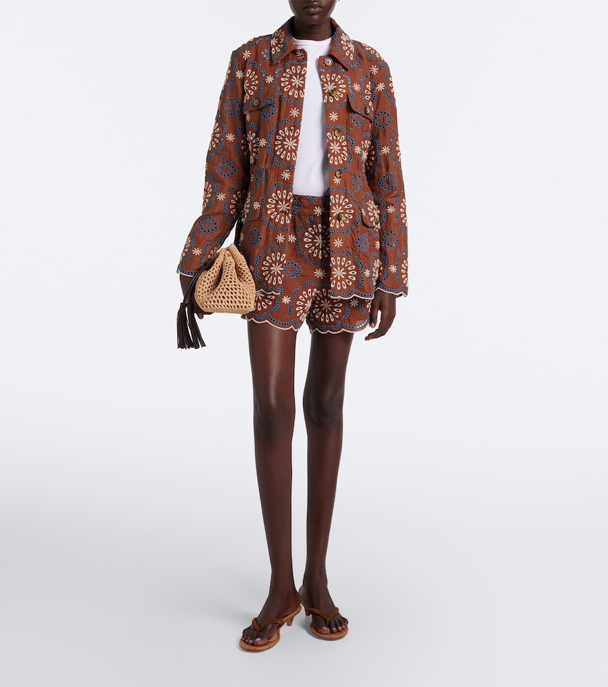 VERONICA BEARD Veronica Beard Kiki Broderie Anglaise Linen Jacket