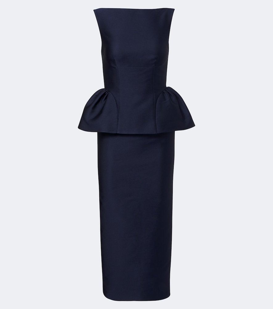 ROLAND MOURET Roland Mouret Navy Peplum Taffeta Cocktail Dress