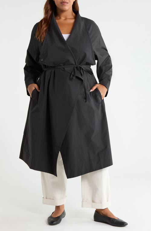 EILEEN FISHER Eileen Fisher Drape Neck Coat with Removable Belt