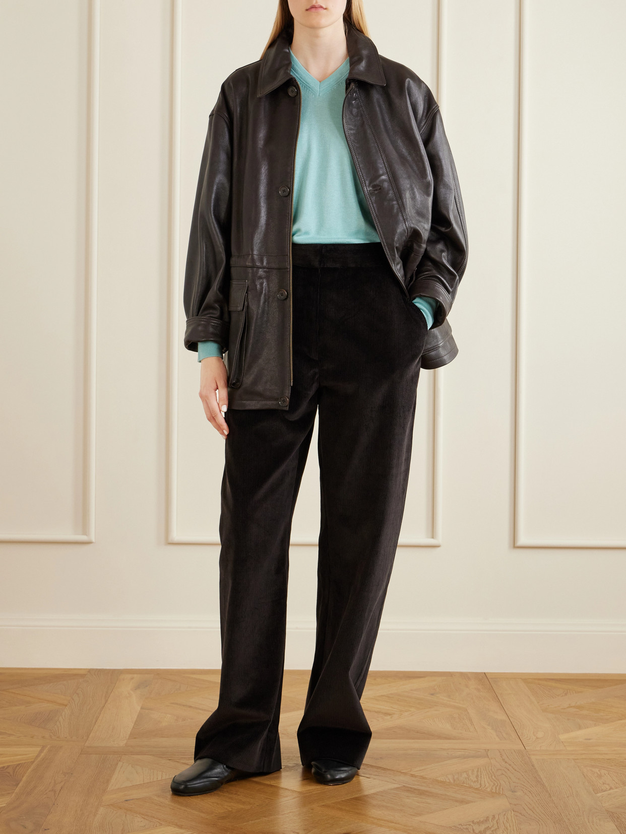 STUDIO NICHOLSON Studio Nicholson Grange Cotton-Corduroy Wide-Leg Pants